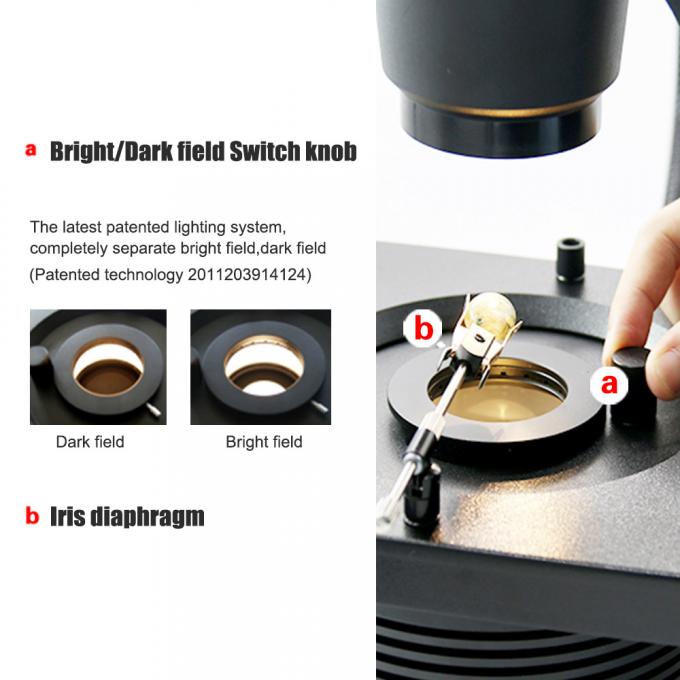 10x - 67.5x Trinocular Gem Microscope With Darkfield Attachment For ...