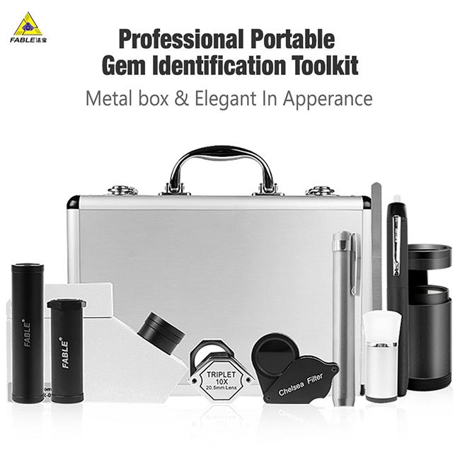 10 Items Portable Jewelry Appraisal Gem Testing Kit With UV LED Lamp